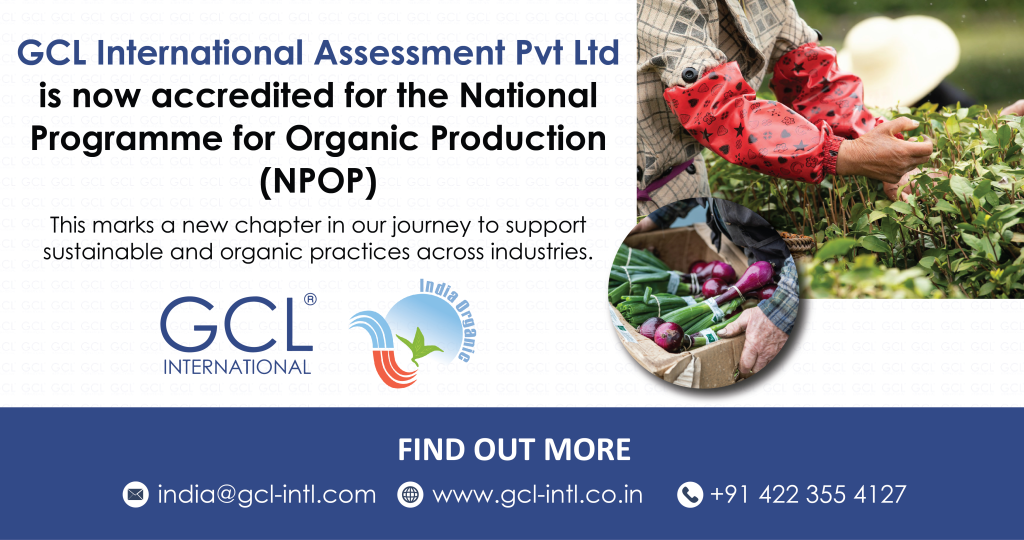 GCL International Accredited for National Programme for Organic ...